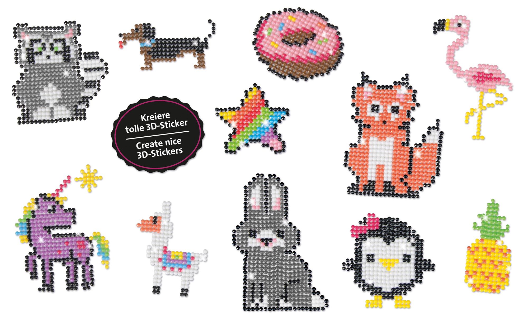 3D stickers med små diamantperler - Legetøj fra Captoy